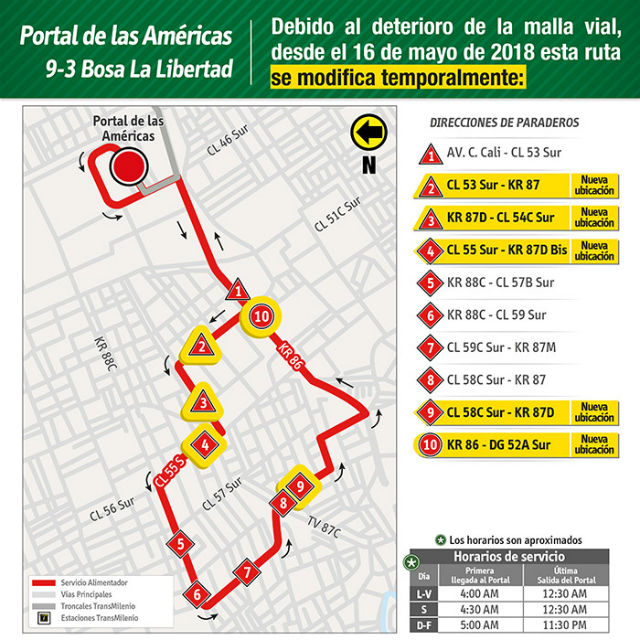 Ruta alimentadora Bosa La Libertad modifica temporalmente su recorrido ...